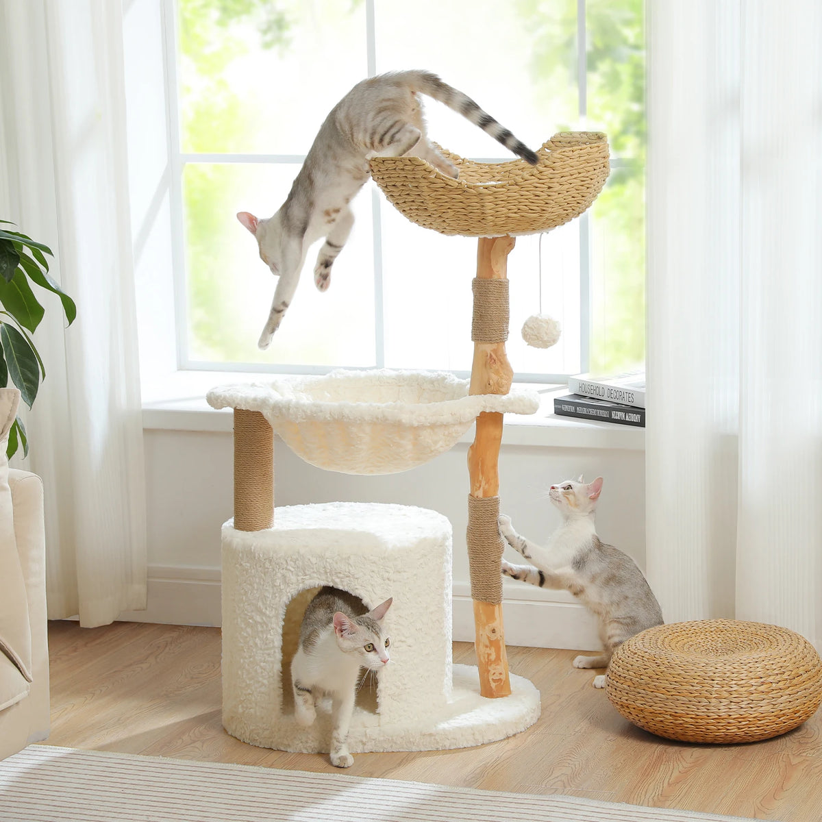 Modern Cat Tree Tower with Spacious Condo and Perches – Panther Products